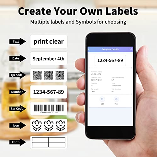 Portable Sticker Maker,Mini Bluetooth White Label Makers,Inkless & Wireless,Compatible with iOS & Android, Ideal for Home, Office Organization, Business Bulk Print