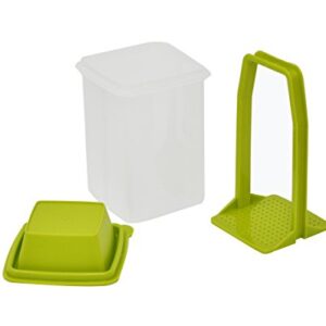 Pickle Storage Container with Strainer Insert, Food Saver (Green Lid) - by Home-X