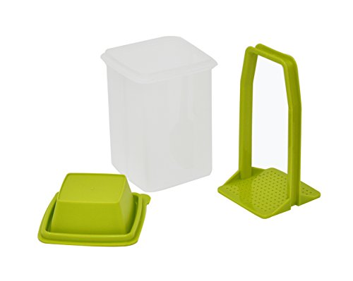 Pickle Storage Container with Strainer Insert, Food Saver (Green Lid) - by Home-X