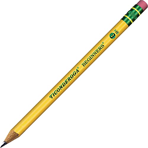 Ticonderoga® Beginners' Elementary Pencils, With Eraser, #2 Lead, Yellow Barrel, Pack Of 12