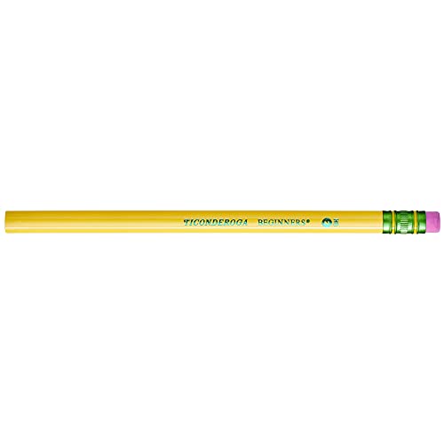 Ticonderoga® Beginners' Elementary Pencils, With Eraser, #2 Lead, Yellow Barrel, Pack Of 12