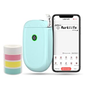 marklife p11 label maker machine with 4 rolls tape,mini thermal wireless inkless sticker printer machine for home kitchen office organization