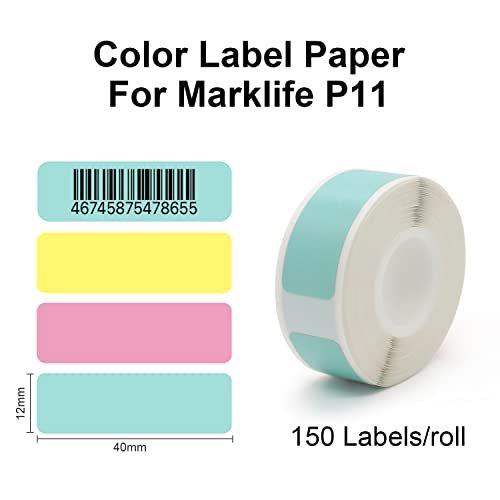 Marklife P11 Label Maker Machine with 4 Rolls Tape,Mini Thermal Wireless Inkless Sticker Printer Machine for Home Kitchen Office Organization