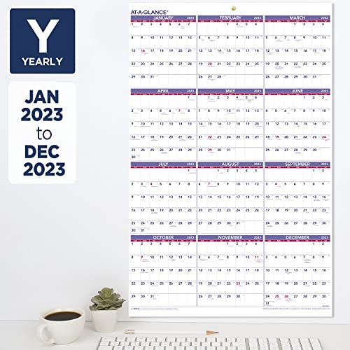 AT-A-GLANCE 2023 Wall Calendar Monthly Planner, 12 Month, Paper, 24" x 36", Extra Large (PM1228)