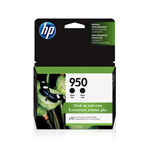 HP 950 | 2 Ink Cartridges | Black | Works with HP OfficeJet Pro 251dw, 276dw, 8100, 8600 Series | CN049AN