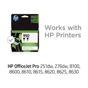 HP 950 | 2 Ink Cartridges | Black | Works with HP OfficeJet Pro 251dw, 276dw, 8100, 8600 Series | CN049AN