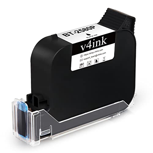 v4ink BT-2580P BENTSAI Original Solvent Fast Dry Ink Cartridge Replacement for BENTSAI Handheld Inkjet Printer BT-HH6105B2, BT-HH6105B3, B10