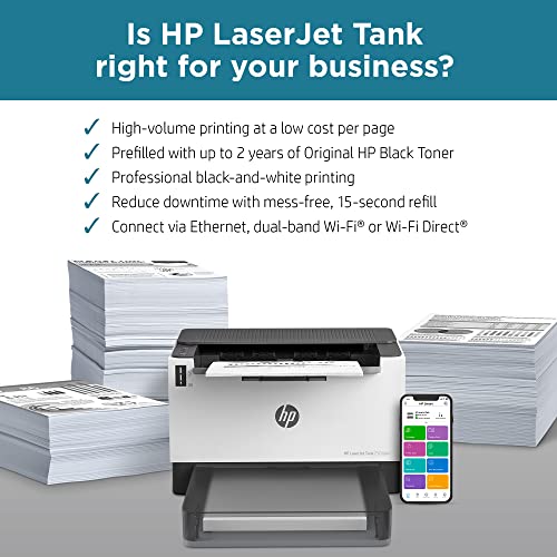 HP Laserjet Tank 2504dw Wireless Black & White Printer Prefilled with Up to 2 Years of Original Toner (2R7F4A)