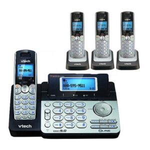 vtech ds6151 base with 3 additional ds6101 cordless handsets bundle