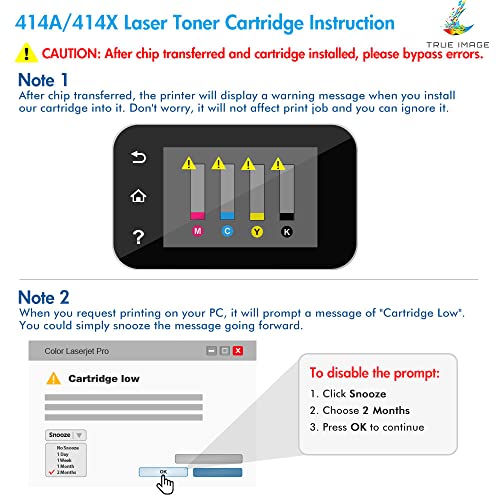 TRUE IMAGE Compatible Toner Cartridge Replacement for HP 414X W2020X 414A W2020A Laserjet MFP M479fdw M479dn Laser Jet Pro M454dw M454dn M454 M479dw Printer Ink No Chip (Black, 1-Pack)