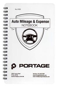 auto mileage & expense notebook – vehicle mileage log, miles log book to track over 400 rides or sessions, track odometer for business driving or rideshare apps – 5 x 8 inches, 60 pages (pack of 1)