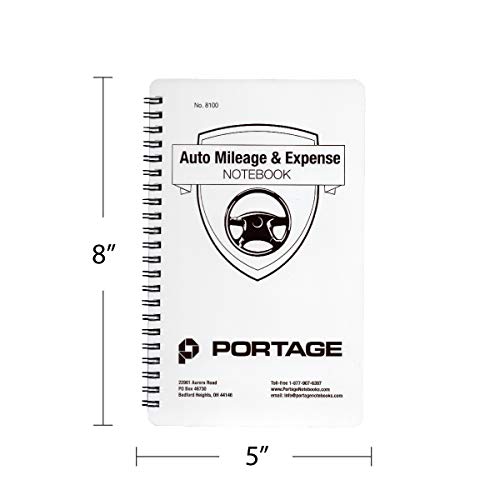 Auto Mileage & Expense Notebook – Vehicle Mileage Log, Miles Log Book to Track Over 400 Rides or Sessions, Track Odometer for Business Driving or Rideshare Apps – 5 x 8 Inches, 60 Pages (Pack of 1)