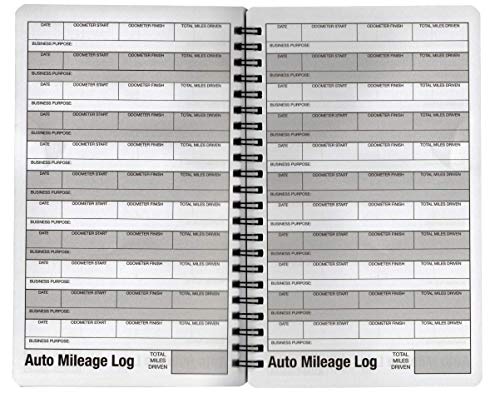 Auto Mileage & Expense Notebook – Vehicle Mileage Log, Miles Log Book to Track Over 400 Rides or Sessions, Track Odometer for Business Driving or Rideshare Apps – 5 x 8 Inches, 60 Pages (Pack of 1)