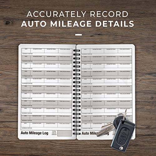 Auto Mileage & Expense Notebook – Vehicle Mileage Log, Miles Log Book to Track Over 400 Rides or Sessions, Track Odometer for Business Driving or Rideshare Apps – 5 x 8 Inches, 60 Pages (Pack of 1)