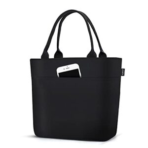 aosbos lunch bag women insulated thermal lunch box cooler tote bag reusable food organizer adult (black)