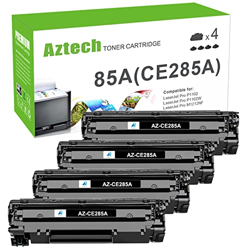 Aztech Compatible Toner Cartridge Replacement for HP 85A CE285A Toner Cartridge for HP Pro P1102w 1102w M1212nf MFP P1109w M1210 P1102w Printer Ink Cartridge (Black, 4-Pack)