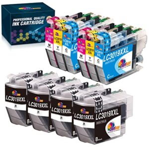 clorisun lc3019 3019 lc3017 ink cartridge replacement for brother lc3019 3019 lc3017 3017 lc3019bk with mfc j5330dw j6930dw j6530dw j6730dw j5335dw printer (black cyan magenta yellow, 10-pack)