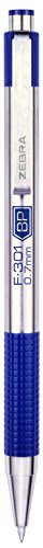 Zebra Pen F-301 Retractable Ballpoint Pen, Stainless Steel Barrel, Fine Point, 0.7mm, Blue Ink, 12-Pack