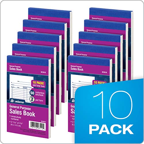 General Purpose Sales Book, Carbonless, Pack of 10 (DC3510)