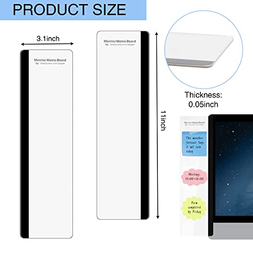 Monitor Memo Board - Multifunction Computer Monitor Memo Board Transparent Monitor Side Panel Creative Desktop Memo Board Easy to Use Suitable for Home Office Desktop 2pcs (Left and Right)