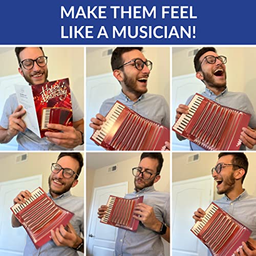 INTERACTIVE Accordion Birthday Card – Open/Close to Play “Happy Birthday” - Music Gifts for Men, Gifts for Musicians, Birthday Card for Kids, Men & Women, Birthday Pop Up Card, Greeting Cards Birthday