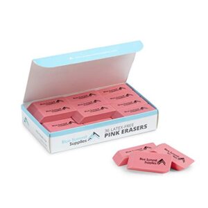 blue summit supplies pink erasers, bulk erasers for art, school, and office use, classroom set, 36 pack