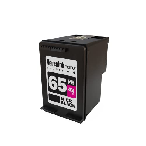 VersaInk-Nano HP 65 MS MICR Black Ink Cartridge for Check Printing, 1