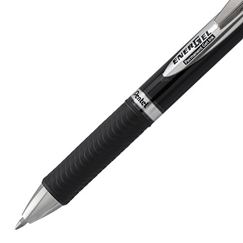 Pentel EnerGel Pro Permanent Gel Ink Pen, (0.7mm) Medium Point, Black Ink, 2-Pk (BLP77BP2A)