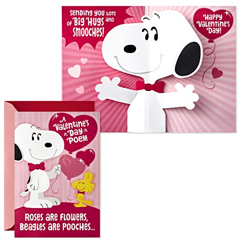 Hallmark Peanuts Musical Valentines Day Card for Kids (Snoopy Hug)