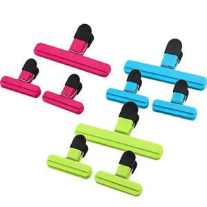 onebom chip bag clips, bag clips for food, snack clips, photo file clamps, for kitchen office (9 clips)