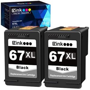 e-z ink (tm ink cartridge replacement for hp 67xl 67 xl for deskjet 2755e 4155e 2722 2752 2752e envy pro 6455 6458 6475 envy 6455e 6055 6055e 6075 deskjet plus 4122 4132 4155 (2 black)