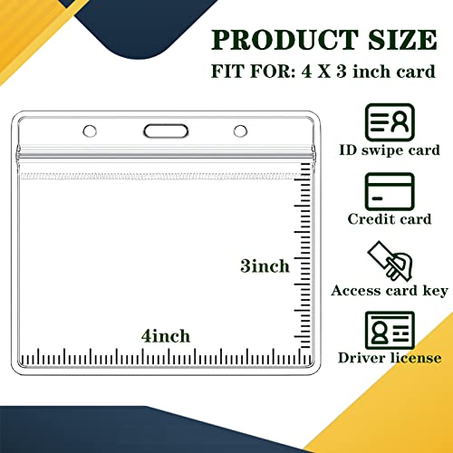 Teskyer 5 Pcs Vaccine Card Holder, 4" x 3" Plastic Badge Holder, Multifunctional Waterproof Clear Card Sleeves for Nursing Badge Reference Cards, Medicare Cards Protectors