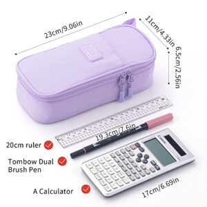 CICIMELON Durable Pen Pencil Case Big Storage Pen Pouch Bag for School Supplies Office College Teen Girls Adults, Purple