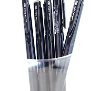 Uni-ball Signo RT1 Retractable Gel Ink Pen, Ultra Micro Point 0.28mm, Rubber Grip, Black Ink, UMN-155-28, Value Set of 5