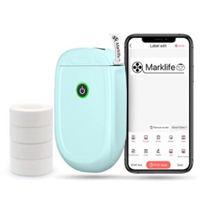 marklife p11 label maker machine with 4 rolls tape,mini thermal wireless inkless sticker printer machine for home kitchen office organization