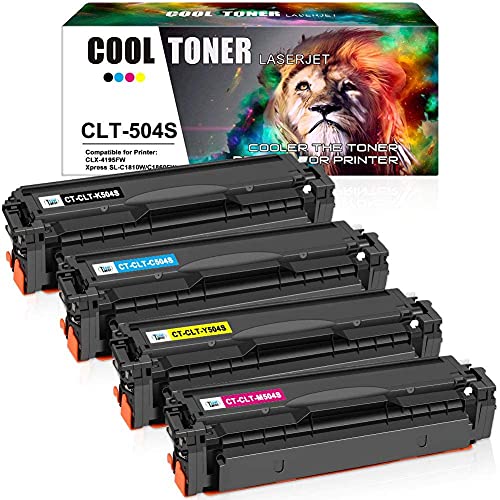 Cool Toner Compatible Toner Cartridge Replacement for Samsung CLT-K504S CLT-504S for Samsung Xpress C1860FW C1810W SL-C1860FW SL-C1810W CLX-4195FW CLP-415NW Printer (Black Cyan Yellow Magenta, 4-Pack)