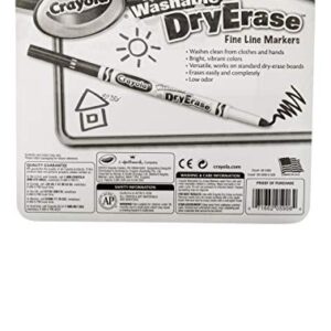 Crayola Dry Erase Markers, Fine Line, Classroom & School Supplies Assorted, 6 Pack