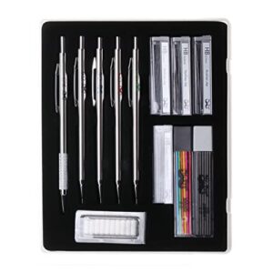 mr. pen- metal mechanical pencil set with lead and eraser refills, 5 sizes, 0.3, 0.5, 0.7, 0.9, 2mm, drafting, sketching, architecture, drawing mechanical pencils, metal mechanical pencils