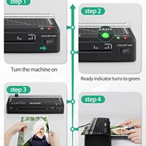 A4 Laminator, 9 inches Laminator Machine Built in Paper Trimmer with 30pcs Thermal Laminating Pouches Sheets, Corner Rounder, 70s Fast Warm-up, Portable Personal Laminator for Home/Office/School