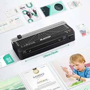 A4 Laminator, 9 inches Laminator Machine Built in Paper Trimmer with 30pcs Thermal Laminating Pouches Sheets, Corner Rounder, 70s Fast Warm-up, Portable Personal Laminator for Home/Office/School