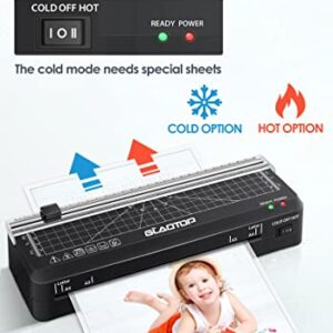 A4 Laminator, 9 inches Laminator Machine Built in Paper Trimmer with 30pcs Thermal Laminating Pouches Sheets, Corner Rounder, 70s Fast Warm-up, Portable Personal Laminator for Home/Office/School