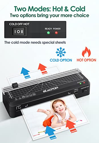 A4 Laminator, 9 inches Laminator Machine Built in Paper Trimmer with 30pcs Thermal Laminating Pouches Sheets, Corner Rounder, 70s Fast Warm-up, Portable Personal Laminator for Home/Office/School