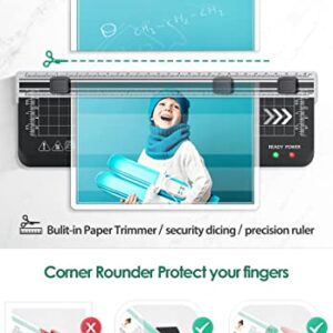 A4 Laminator, 9 inches Laminator Machine Built in Paper Trimmer with 30pcs Thermal Laminating Pouches Sheets, Corner Rounder, 70s Fast Warm-up, Portable Personal Laminator for Home/Office/School