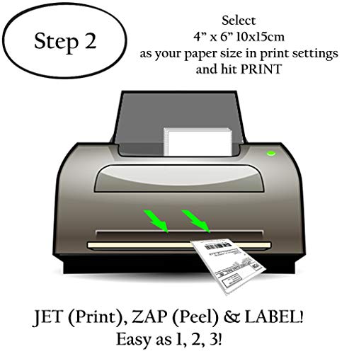 JETZAP Pre-Cut 4x6 Shipping Labels for Inkjet and Laser Printers - Just Load & Print - USPS UPS FedEx Multi-Purpose Adhesive Sticker Matte Opaque Smudge-Free Jam-Free Home Printer Compatible 120 Pack