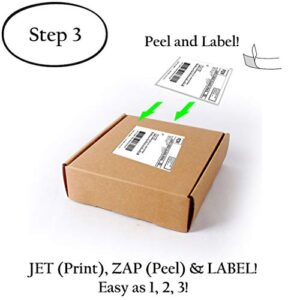 JETZAP Pre-Cut 4x6 Shipping Labels for Inkjet and Laser Printers - Just Load & Print - USPS UPS FedEx Multi-Purpose Adhesive Sticker Matte Opaque Smudge-Free Jam-Free Home Printer Compatible 120 Pack