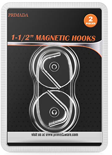 PRIMADA Extra-Strong Set Magnetic Hooks, 2pc, Chrome