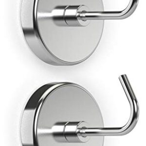 PRIMADA Extra-Strong Set Magnetic Hooks, 2pc, Chrome