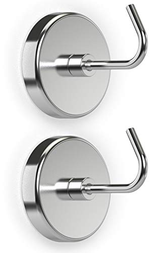 PRIMADA Extra-Strong Set Magnetic Hooks, 2pc, Chrome