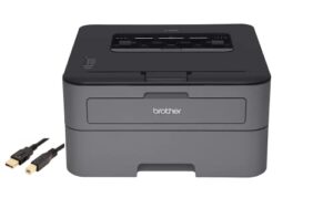 brother compact monochrome laser printer 2300 series, 250-sheet, prints up to 27 ppm, automatic duplex printing, amazon dash replenishment ready, tech deal usb printer cable