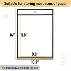 Mr. Pen- Dry Erase Pockets, 6 Pack, 10.2 x 14 Inches, Black, Reusable Plastic Sleeves for Paper, Clear Shop Ticket Holders, Dry Erase Pocket Sleeves, Dry Erase Sleeves, Clear Document Sleeves